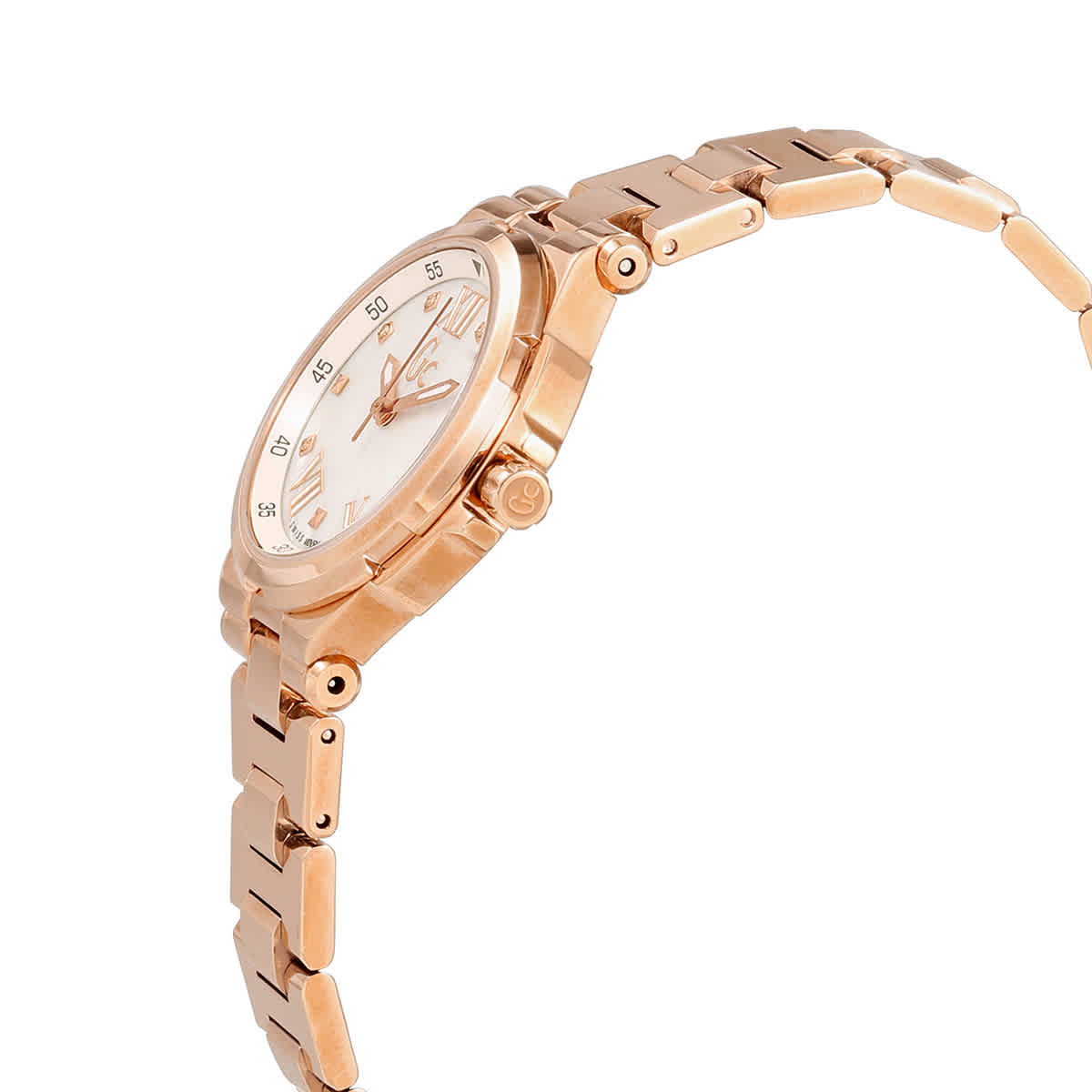 Guess GC Structura Quartz Diamond White Mother of Pearl Dial Ladies ...