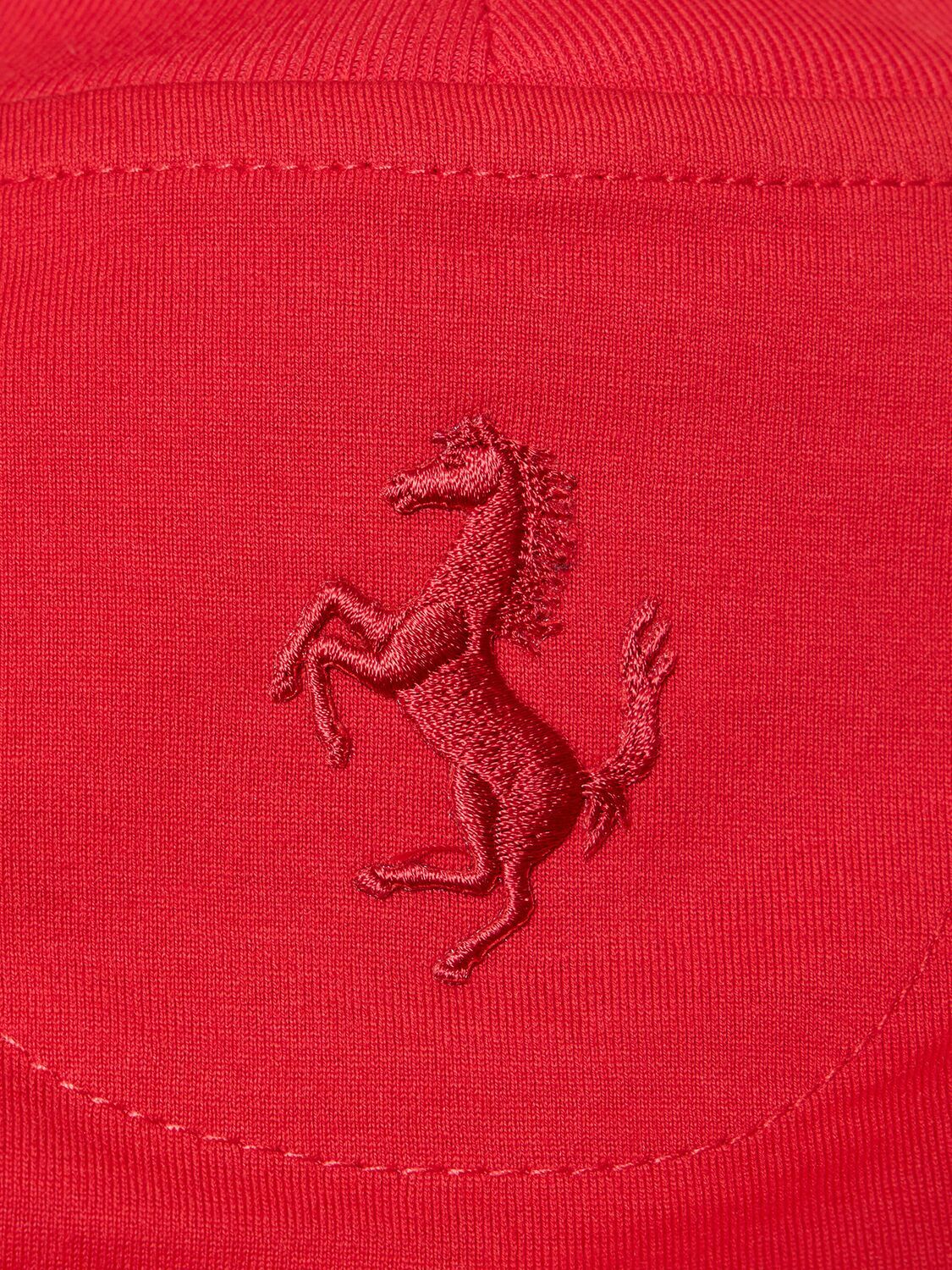 FERRARI - Cotton Jersey Crop T-shirt W/ Logo Ferrari
