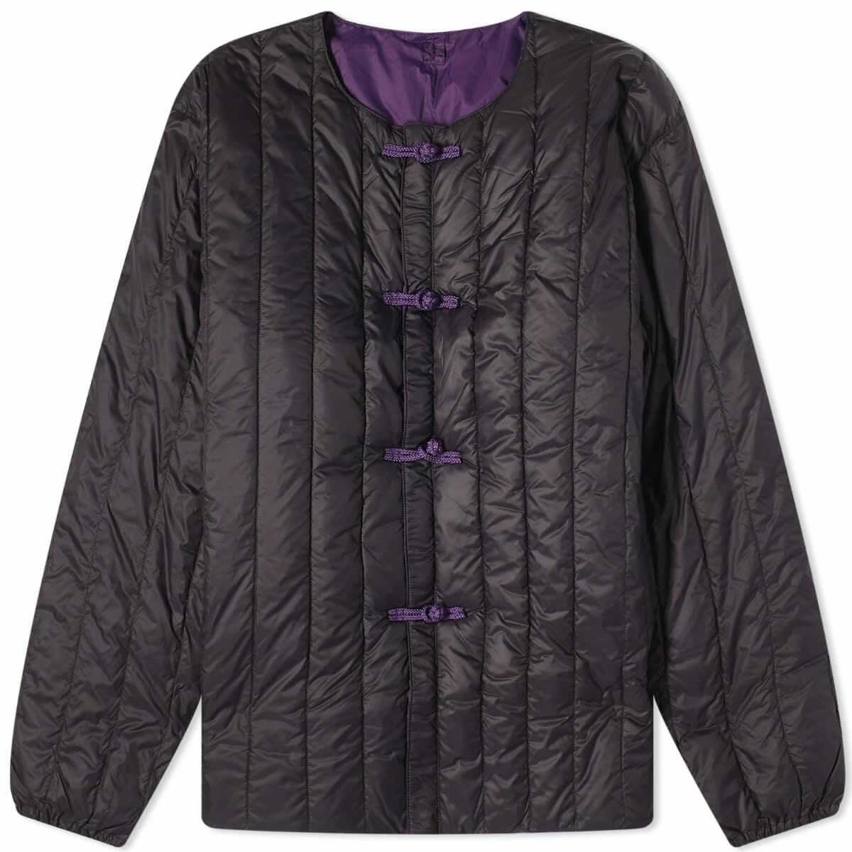 Taion Men's x Beams Lights Reversible Inner Down Jacket in Black/Purple ...