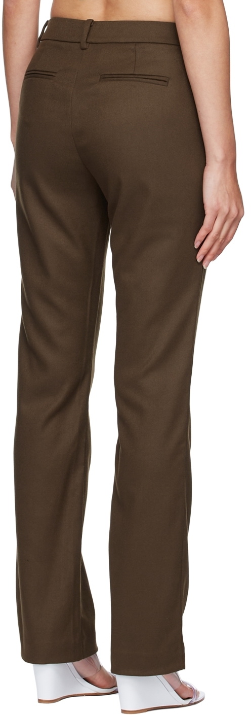 GUIZIO Brown Polyester Trousers GUIZIO