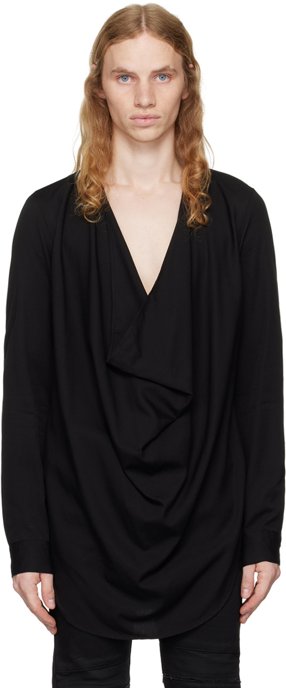 Julius Black Off-Neck Shirt Julius