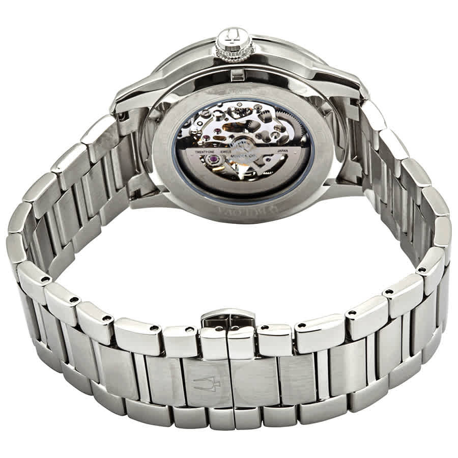 Bulova Sutton Automatic Skeleton Dial Mens Watch 96A208 Bulova