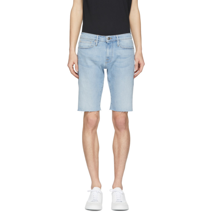 Frame Denim Blue LHomme Cut Off Denim Shorts Frame Denim