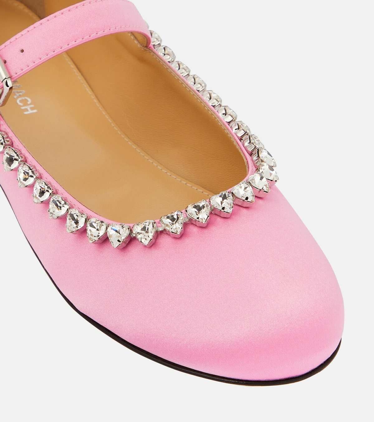 Mach & Mach Audrey embellished satin ballet flats MACH & MACH