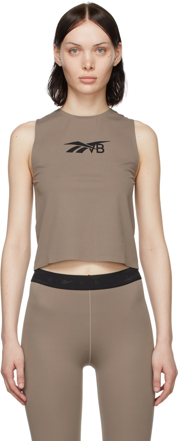 Reebok By Victoria Beckham Grey Nylon Tank Top Reebok By Victoria Beckham