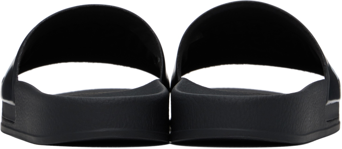 Moschino Black Rubber Pool Slides Moschino