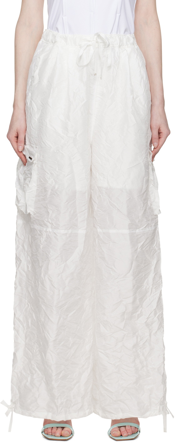 lesugiatelier White Crinkle Trousers lesugiatelier