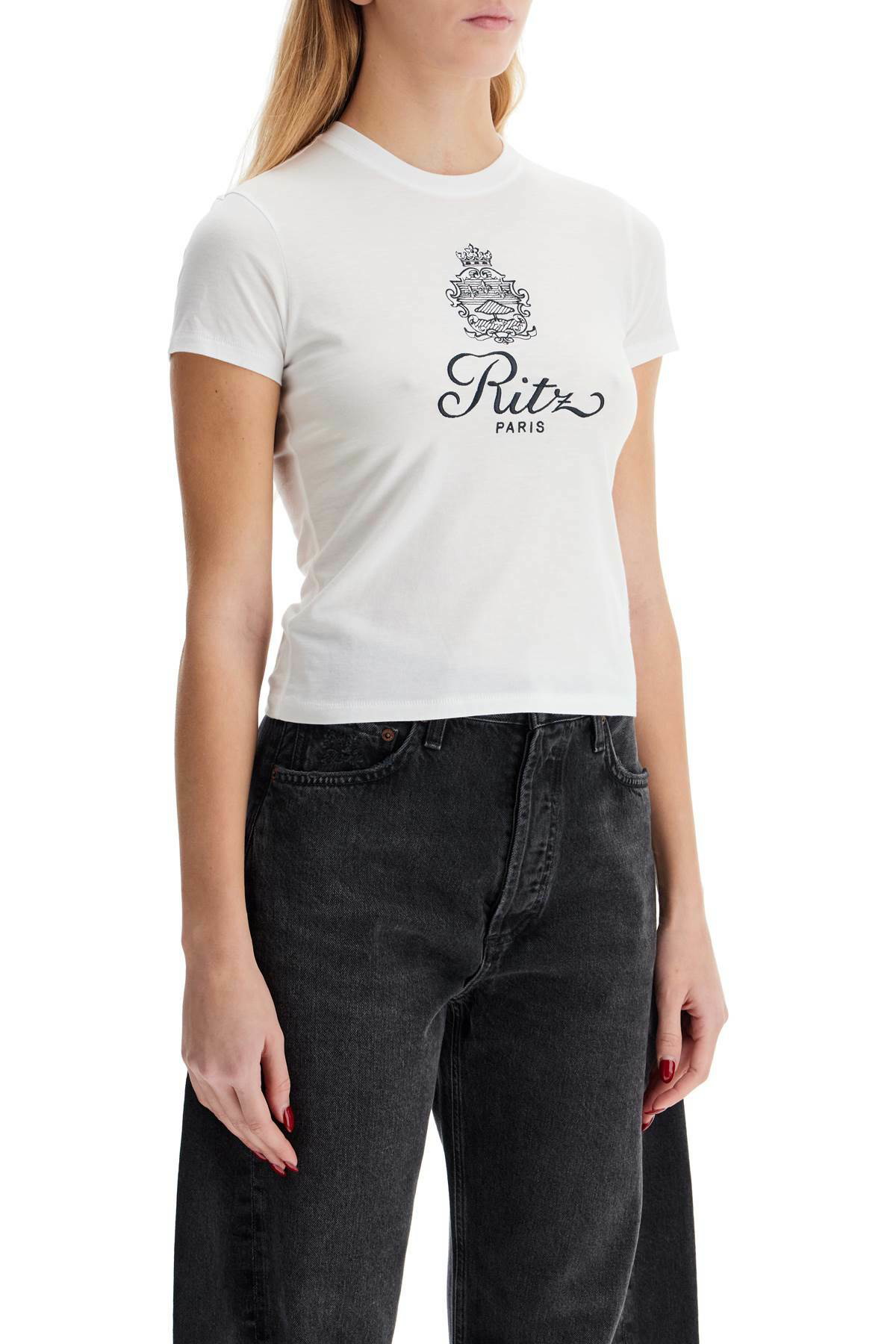 FRAME embroidered frame x ritz paris White Frame Denim