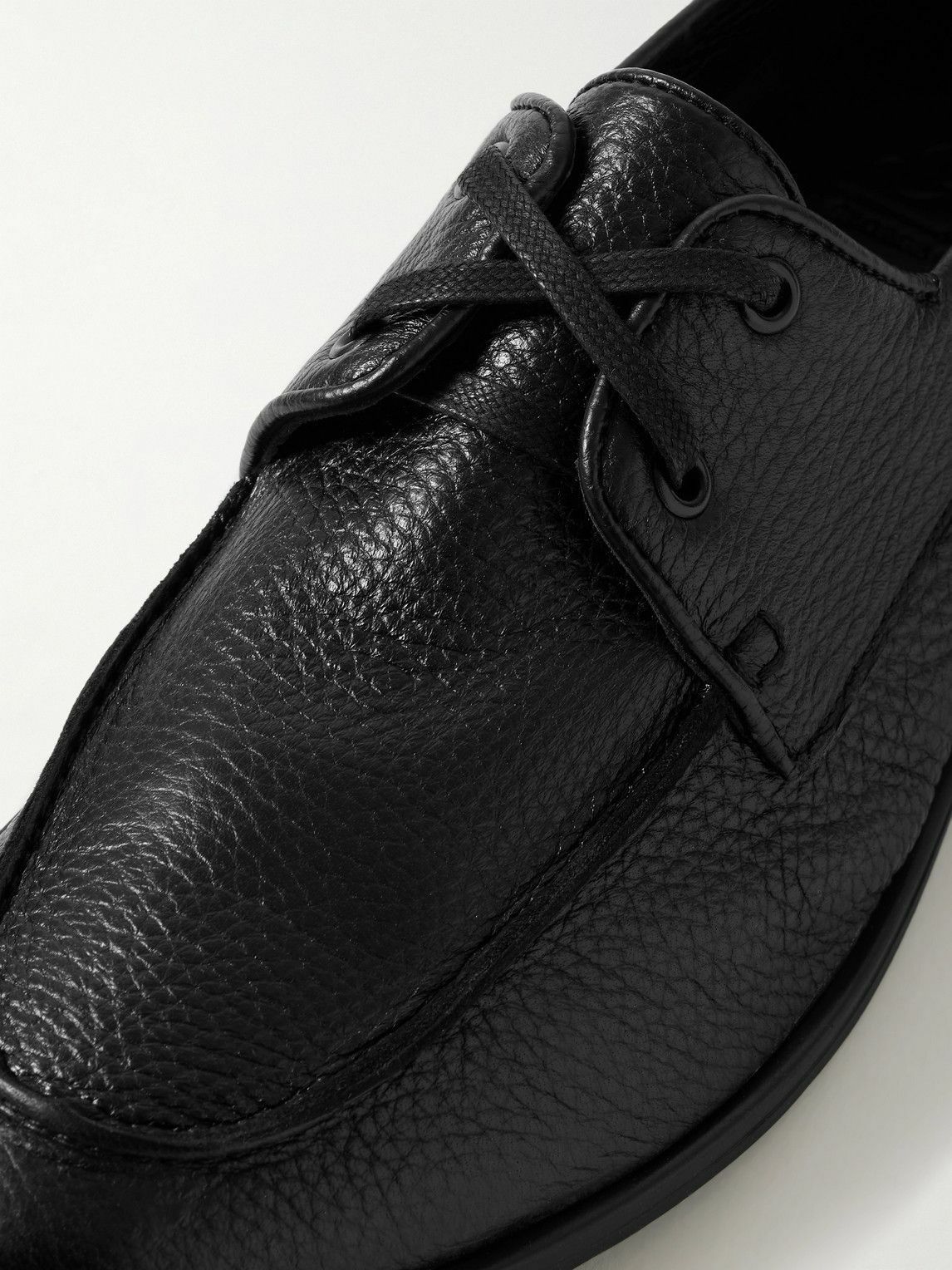 George Cleverley - Devon Full-Grain Leather Boat Shoes - Black George ...