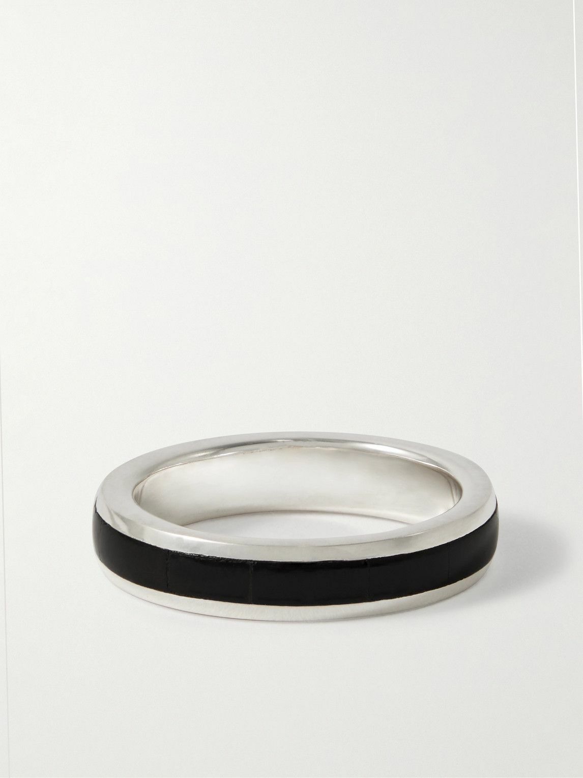 Peyote Bird - Toby Silver and Onyx Ring - Silver Peyote Bird