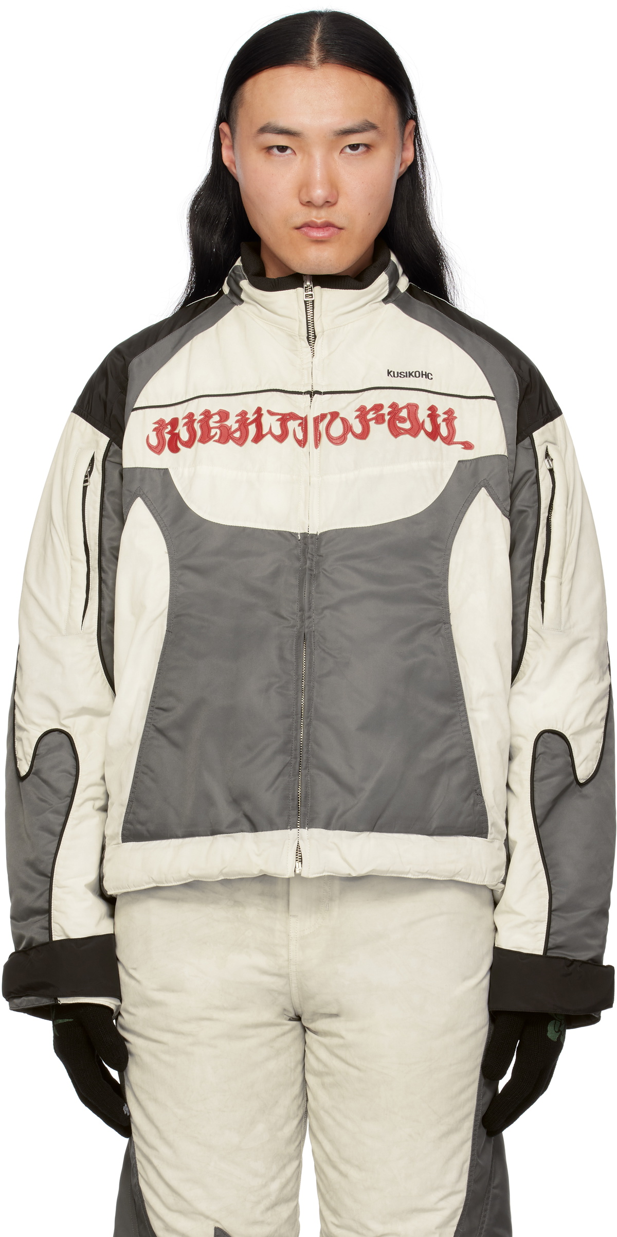 KUSIKOHC White & Gray Rider Padded Jacket KUSIKOHC