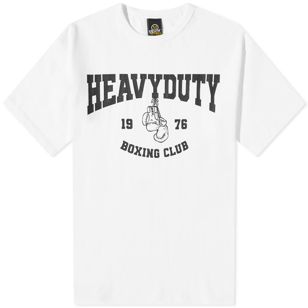 FrizmWORKS Men's Heavyduty Boxing Club T-Shirt in White FrizmWORKS