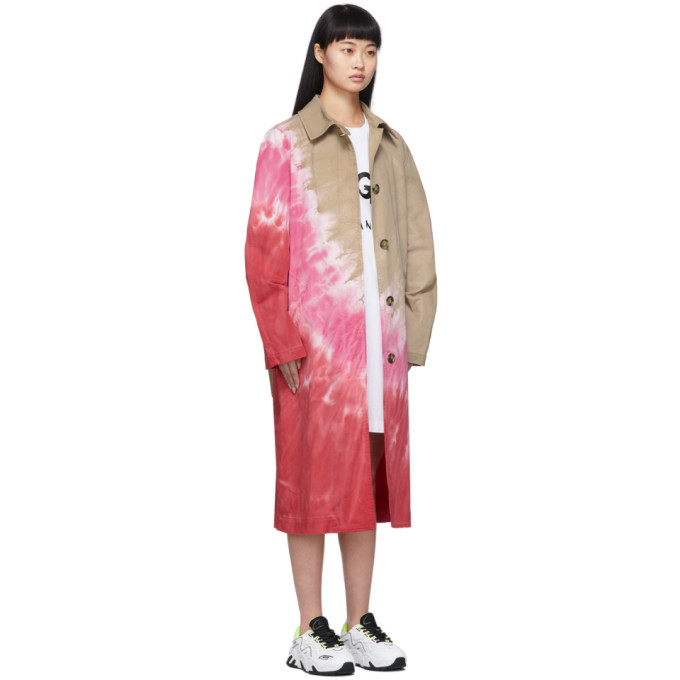MSGM Multicolor Tie-Dye Trench Coat MSGM