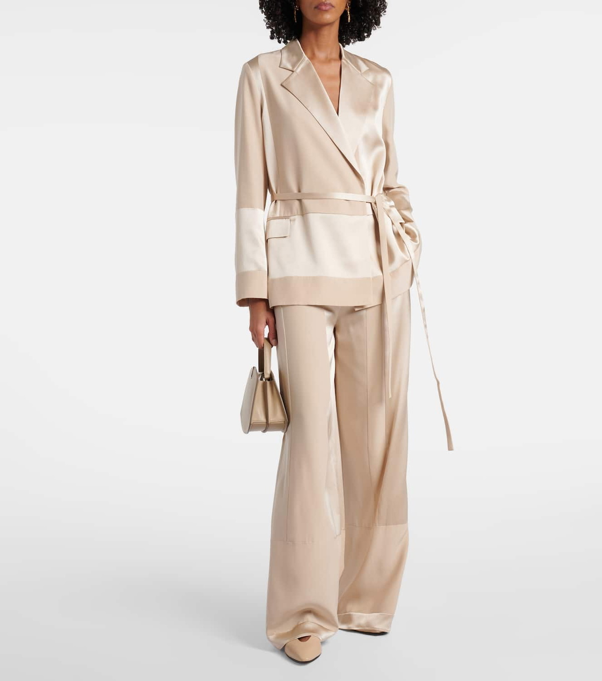 Joseph Corto paneled silk satin straight pants Joseph