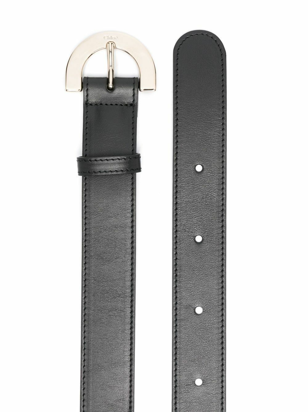 Chloé Black C Logo Leather Belt Chloe