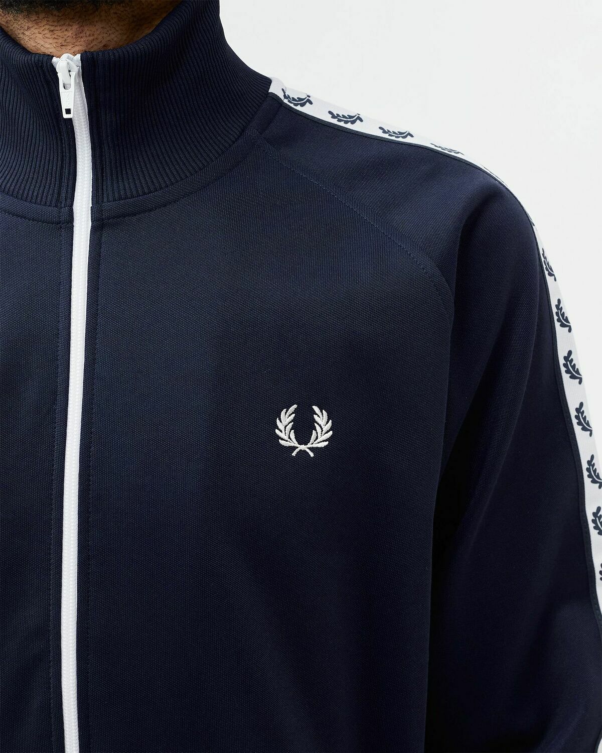 Fred Perry Taped Track Jacket Blue Track Jackets Fred Perry