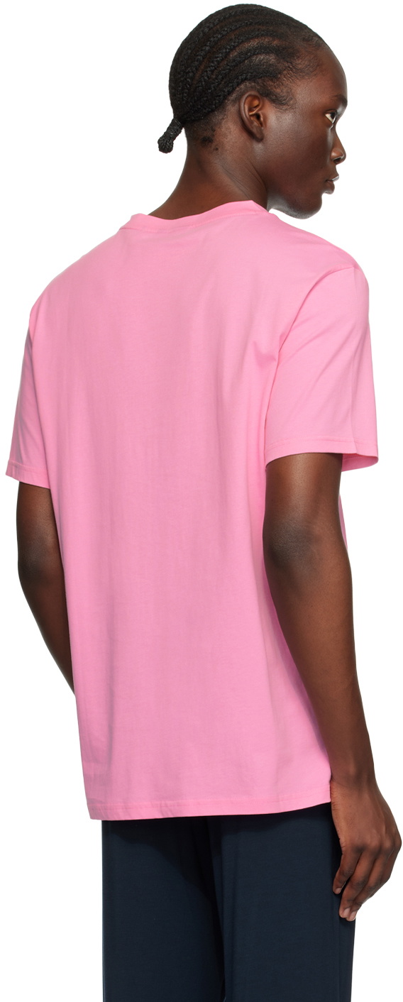 BOSS Pink Printed Large Logo T-Shirt BOSS