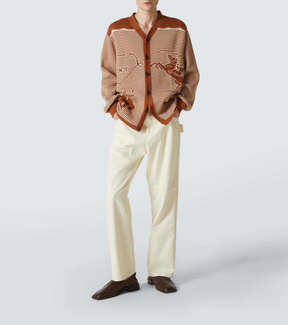 Bode Buckaroo striped cotton cardigan Bode