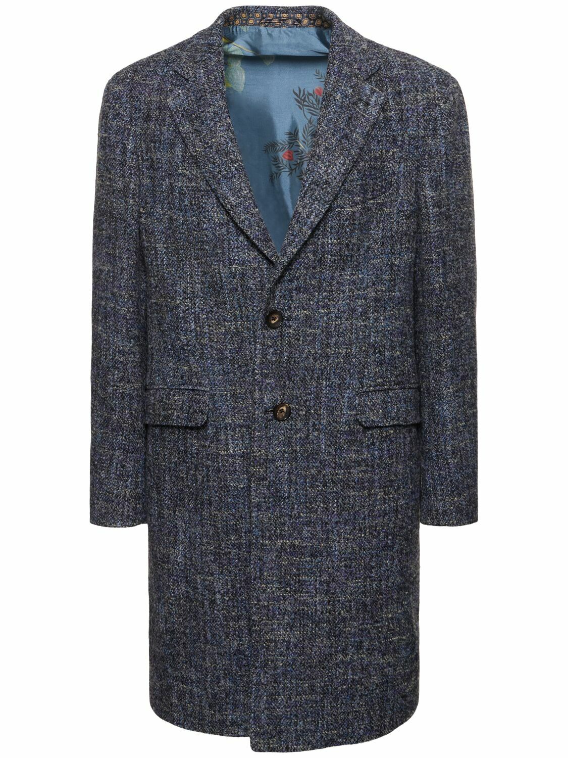ETRO Wool Blend Single Breasted Coat Etro