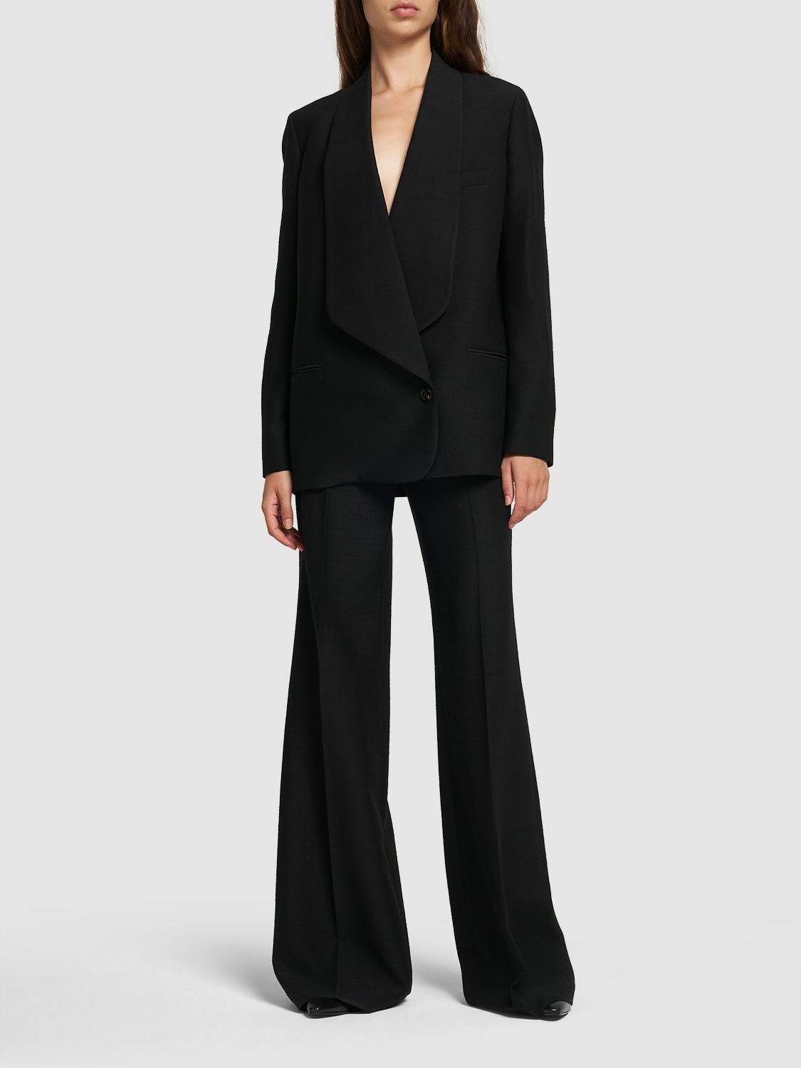 LORO PIANA - Sheri Cotton & Silk Jacket W/wide Lapels Loro Piana