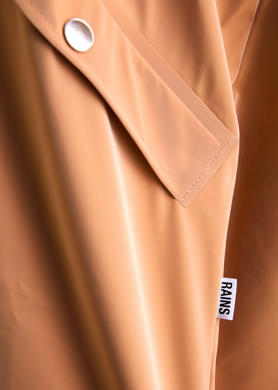 Rains Long Hooded Rubberised Jacket Peach Rains