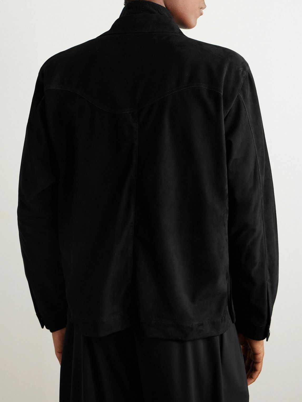 Stòffa - Suede Blouson Jacket - Black STÒFFA