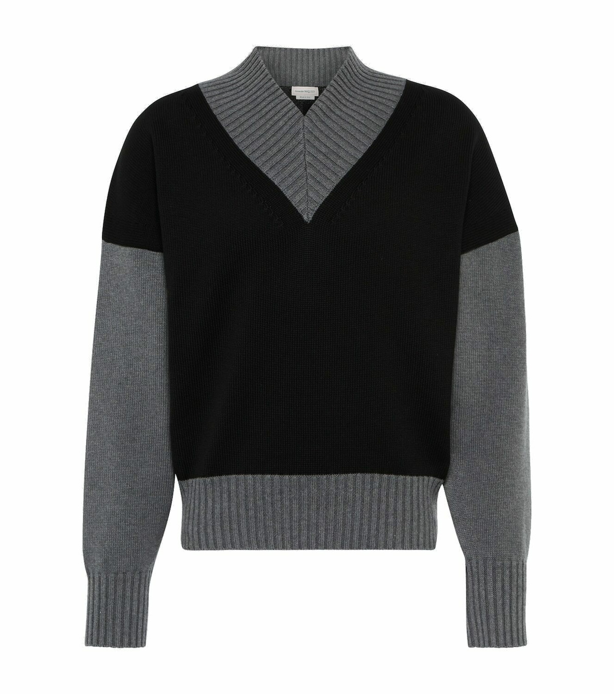 Alexander McQueen Colorblocked cotton sweater Alexander McQueen