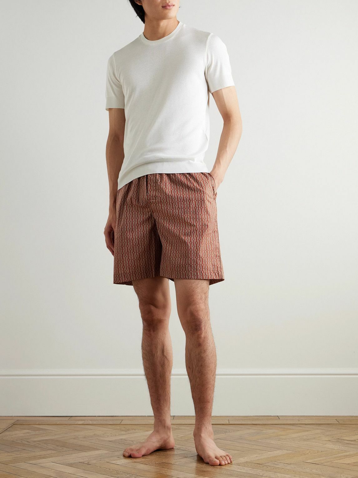 Derek Rose - Nelson Printed Cotton-Batiste Pyjama Shorts - Red Derek Rose