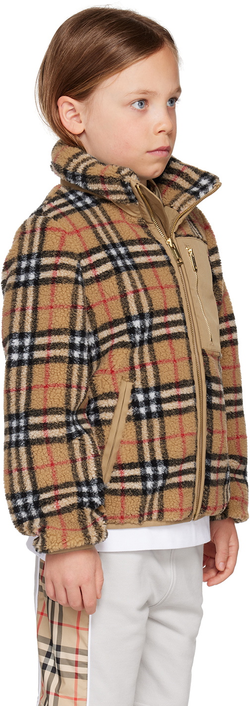 Burberry Kids Beige Vintage Check Jacket Burberry