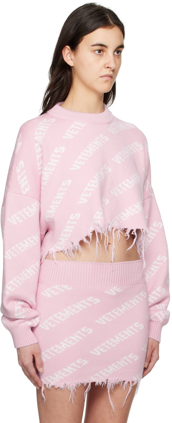 VETEMENTS Pink Cropped Sweater Vetements