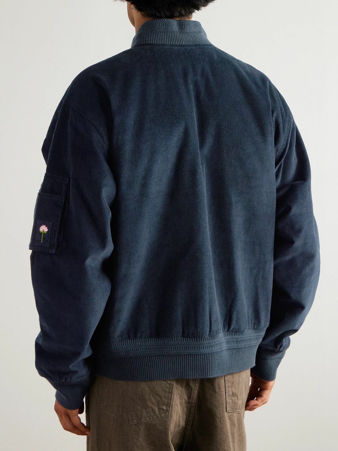 Kardo - Max Logo-Embroidered Cotton-Corduroy Bomber Jacket - Blue Kardo