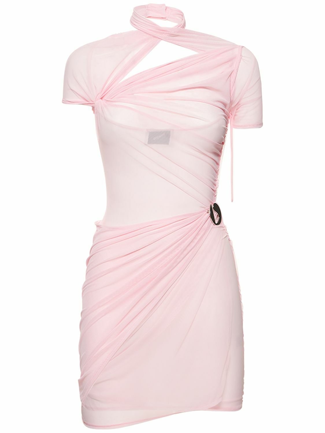COPERNI Asymmetric Draped Mesh Dress Coperni