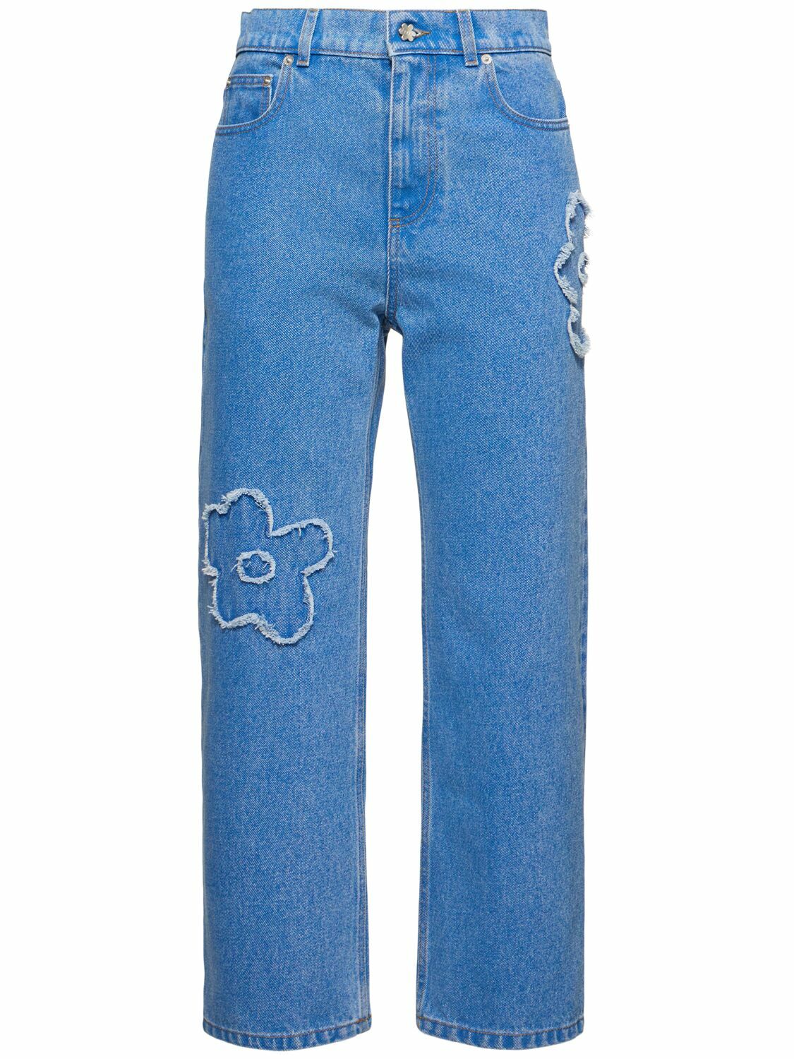 MARNI Coated Cotton Denim Straight Jeans Marni