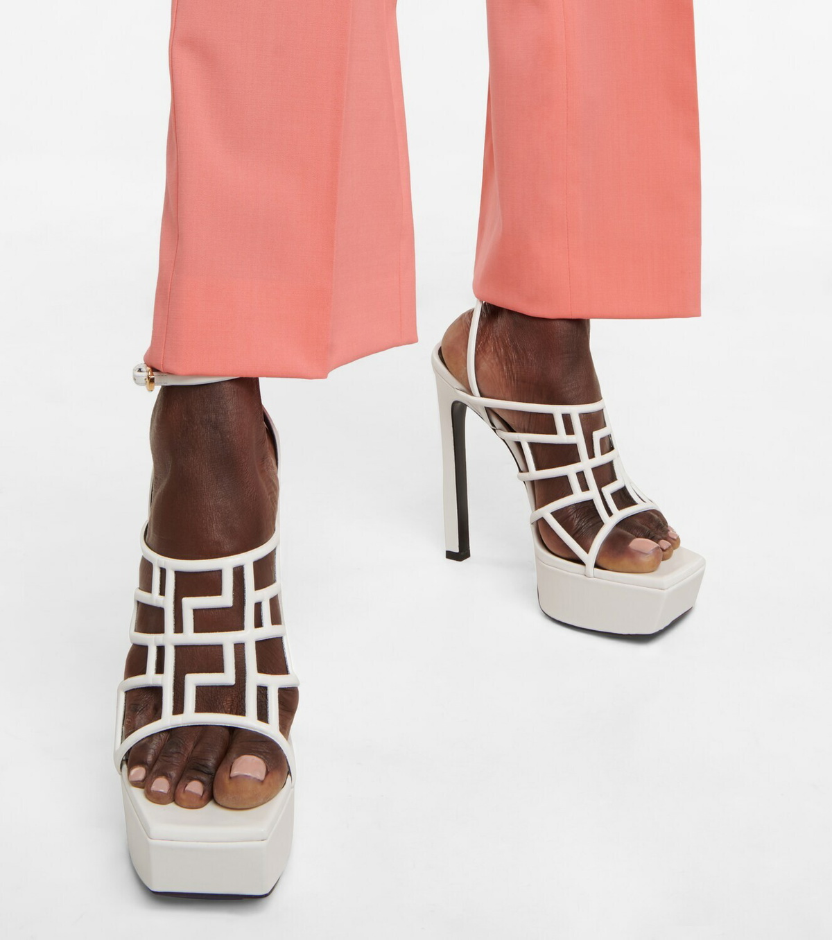 Versace Greca leather platform sandals Versace