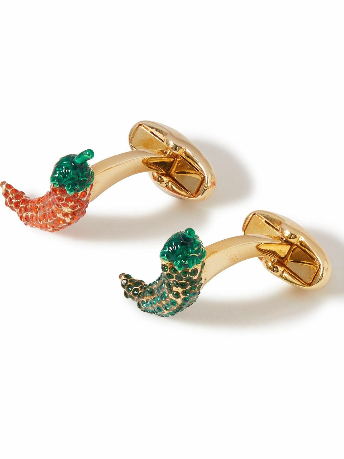 Paul Smith - Chilli Logo-Engraved Gold-Tone and Crystal Cufflinks Paul ...