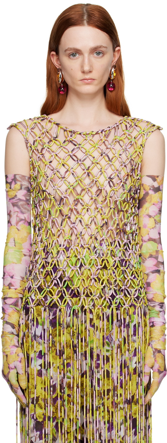 Dries Van Noten Yellow Fringe Blouse Dries Van Noten