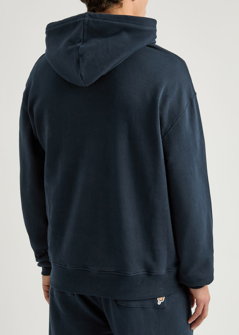 Ice Cream Team Printed Hooded Cotton Sweatshirt Navy ICECREAM