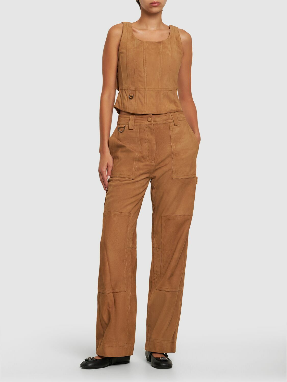SAKS POTTS - Rose Suede Straight Pants Saks Potts