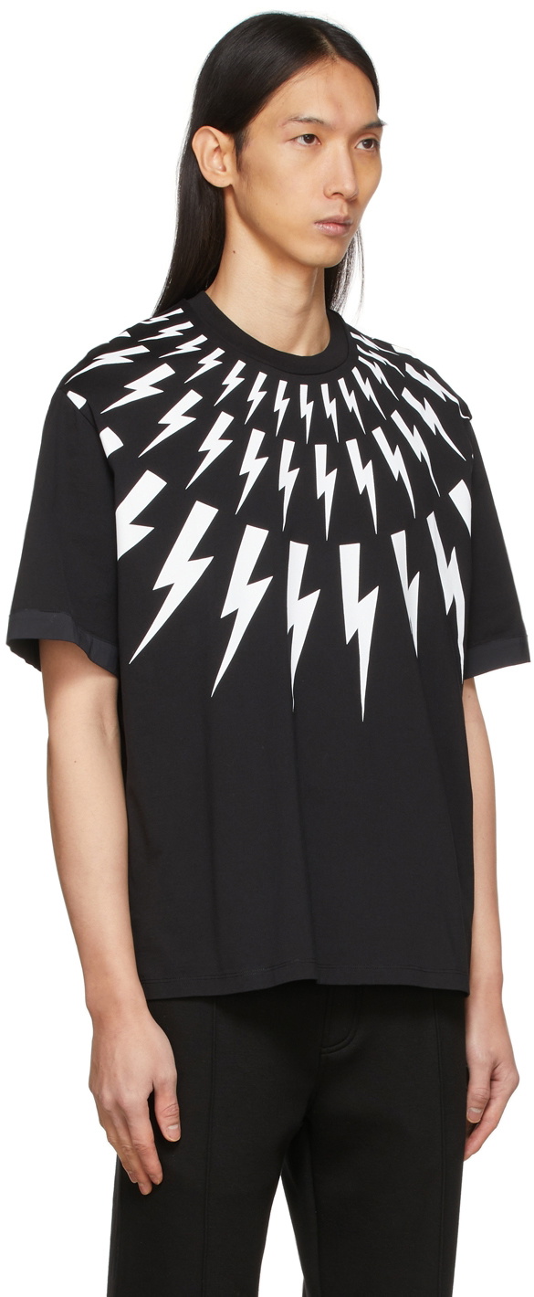 Neil Barrett Black Signature Fair Isle Thunderbolt T-Shirt Neil Barrett
