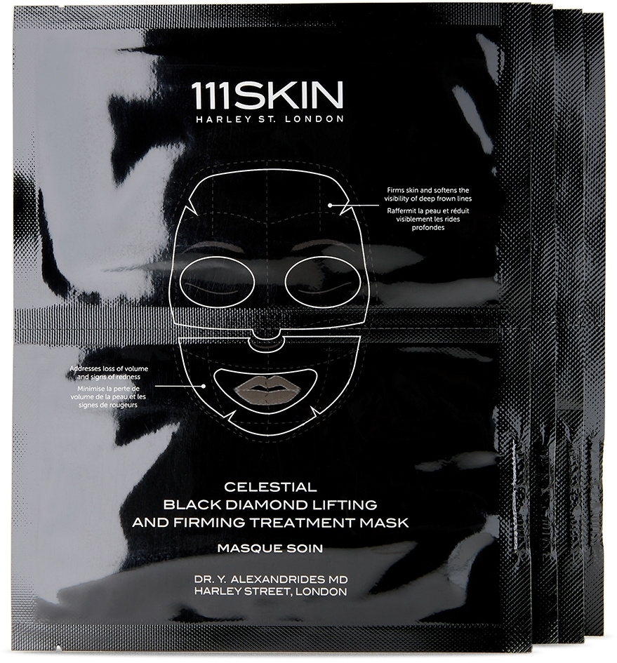 111 Skin Celestial Black Diamond Lifting & Firming Treatment Mask Box, 4 x 2.5 oz 111SKIN