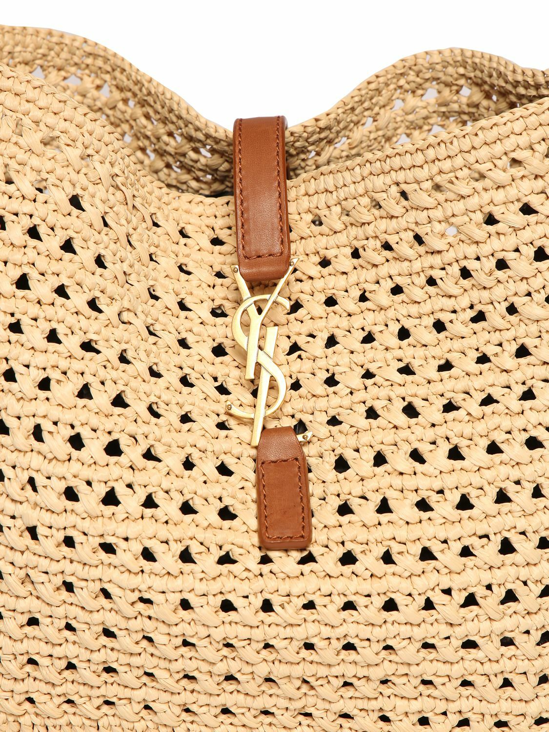 SAINT LAURENT - Raffia Hobo Shoulder Bag Saint Laurent