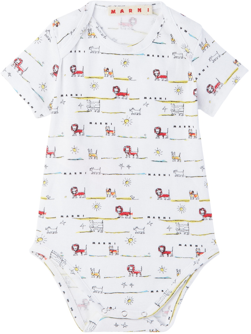 Marni Baby White Three-Piece Set Marni