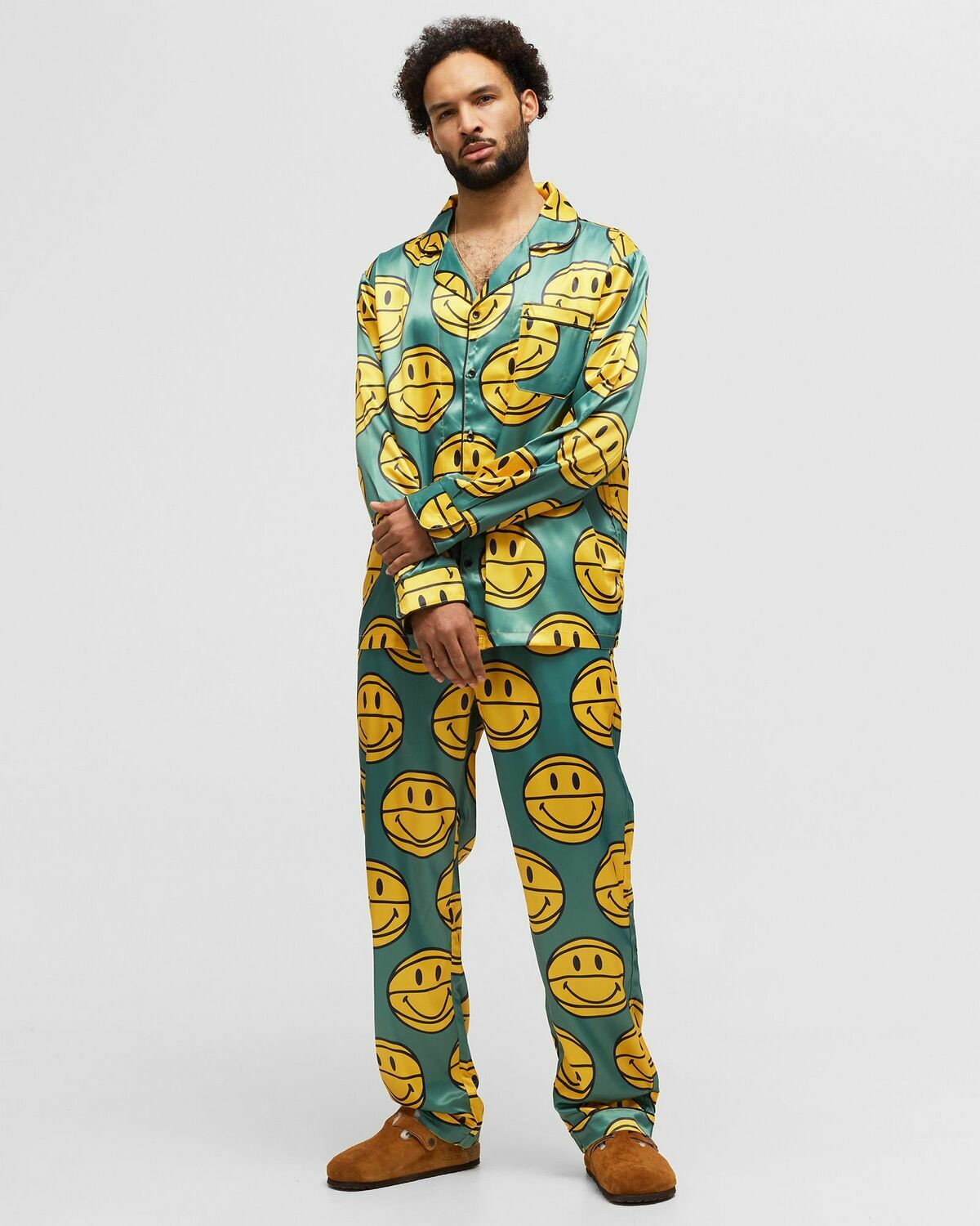 Market Smiley Basketball Pajama Set Green|Yellow - Mens - Sleep ...