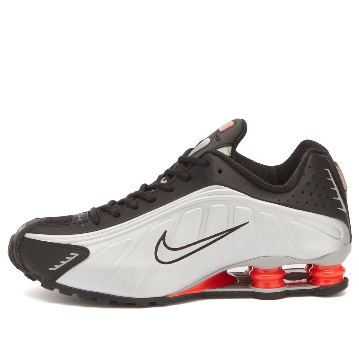 Nike Shox R4 Sneakers in Black/Slver/Max Orange Nike