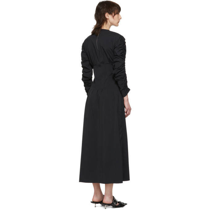Markoo SSENSE Exclusive Black Ruched Slit Dress Markoo