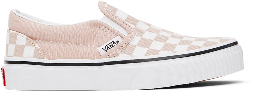 Vans Kids Pink Classic Slip-On Checkerboard Little Kids Sneakers Vans