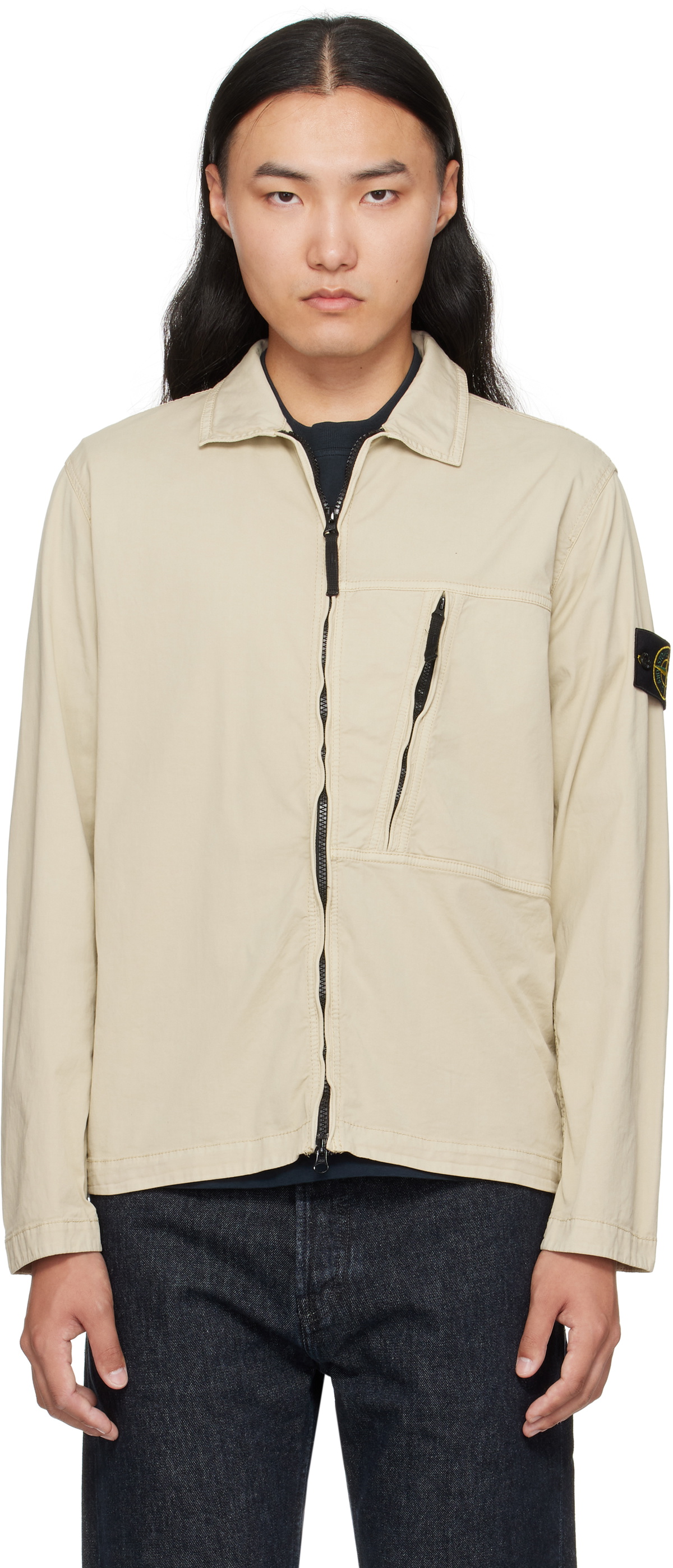 Stone Island Beige 1200003 Supima Cotton Twill Stretch-TC Jacket Stone ...