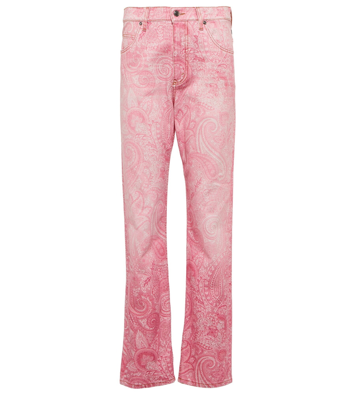 Etro - Printed high-rise straight jeans Etro