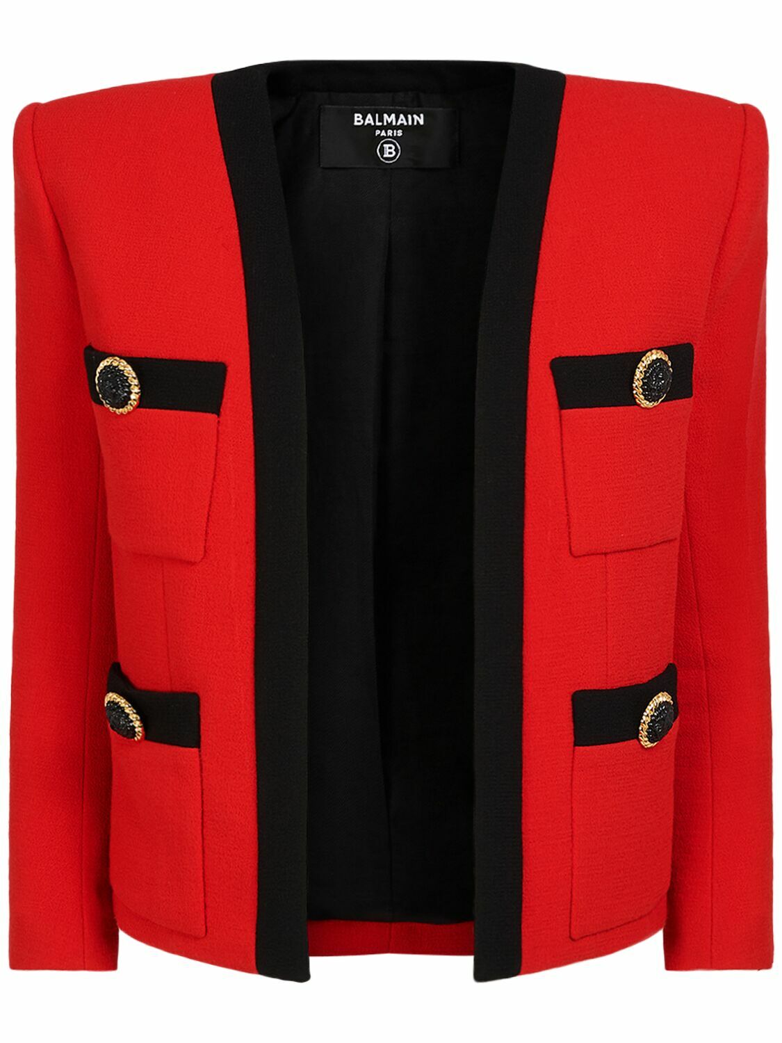 BALMAIN Shawl Collar Double Wool Crepe Jacket Balmain