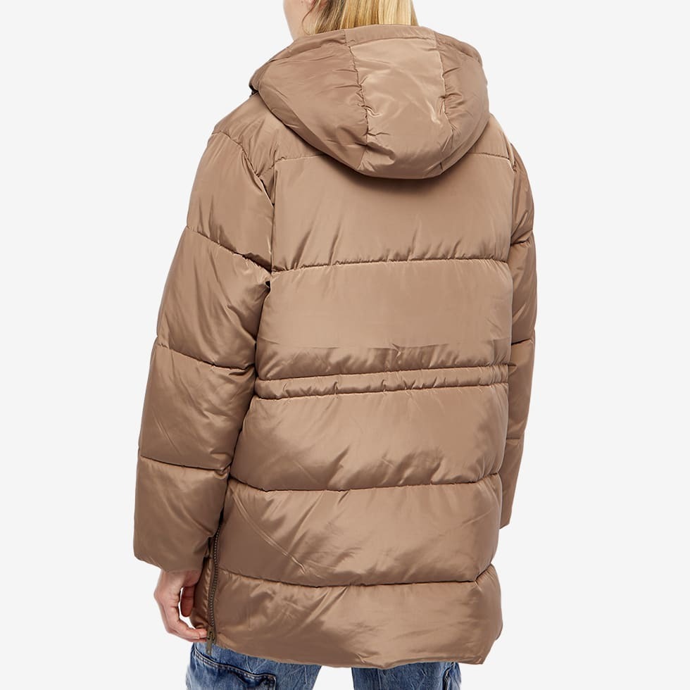 GANNI Women's Tech Puffer Oversized Midi Coat in Fossil GANNI